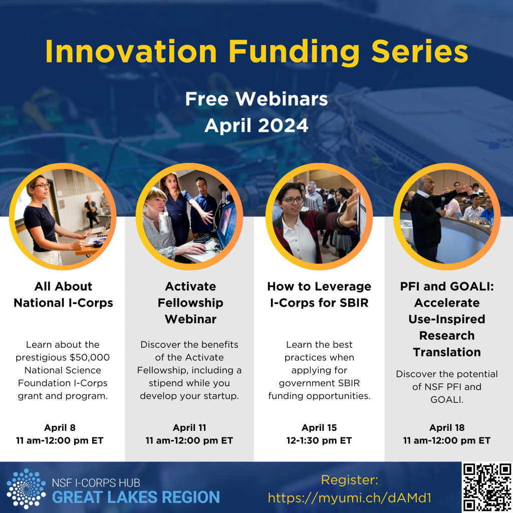 Innovation Funding Webinar Series - NSF I-Corps Hub: Great Lakes Region